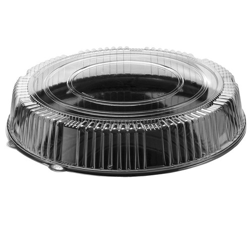 Checkmate Plastic round Catering Tray and Dome Lid Combo, Clear/Black ...