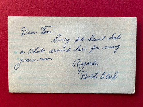 Detroit Lions NFL HOF Halfback "Dutch" Clark Autographed 3"X5" Index ...