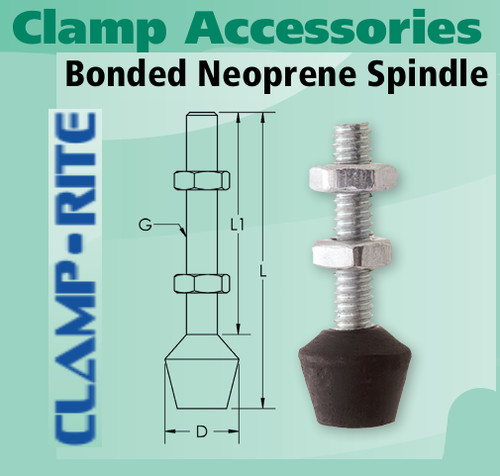 0.88x3/8-16 BOND.NEOPR.SPINDLE CLAMP ACC.(4PC.)-CLAMP-RITE ITEM NO ...