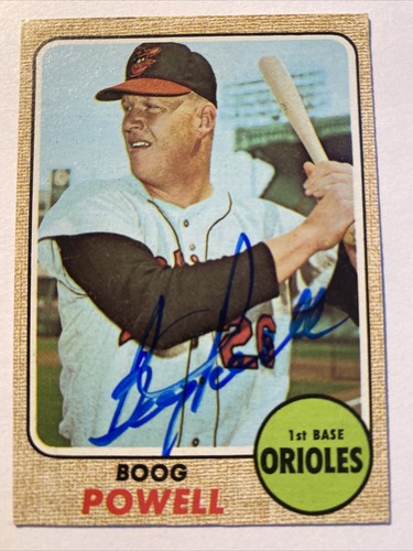 Boog Powell 1968 Topps #381 AUTOGRAPHED SIGNED AUTO Card - Baltimore ...