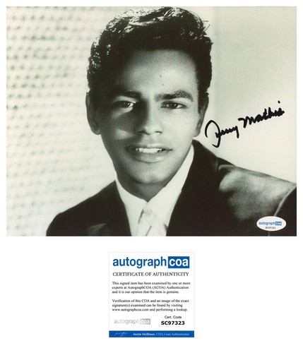 JOHNNY MATHIS SIGNED AUTOGRAPHED 8x10 PHOTO LEGENDARY SINGER - ACOA COA ...