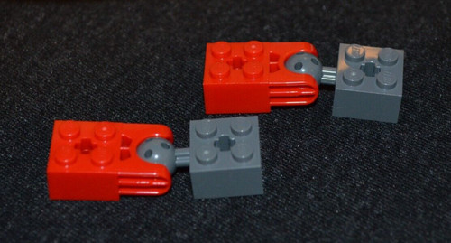 (2) 2x6 RED / Dark Gray Ball Joint Swivel Assembly Technic ~ Lego NEW ...