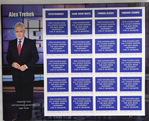 USPS Alex Trebek Stamp Sheet of 20 Forever Stamps | eBay