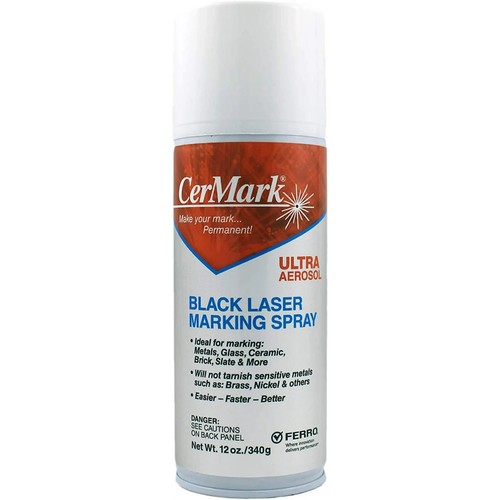 CerMark Black Laser Marking Spray Ultra Aerosol 12 oz Non-Damaging ...