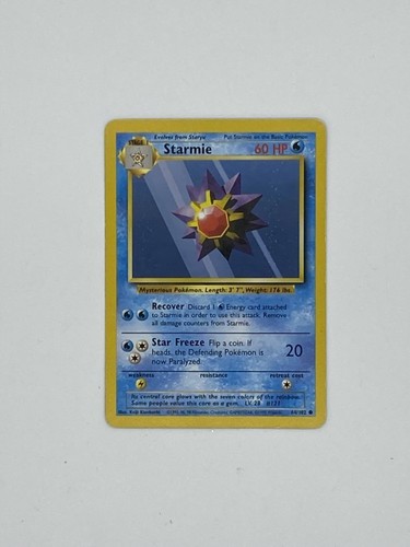 Starmie 1st Edition 64/102 Shadowless Pokemon Card 1998 Nintendo | eBay