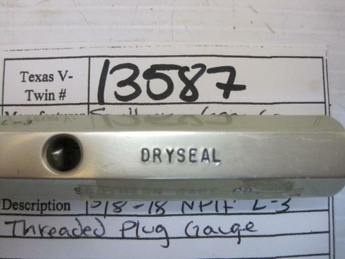 13587 Southern Gage 3/8-18 NPTF L-3 Threaded Plug Gauge | eBay