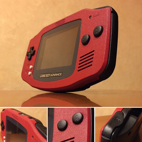 *NEW* Nintendo Game Boy Advance GBA RED BLACK System CUSTOM BUTTONS ...