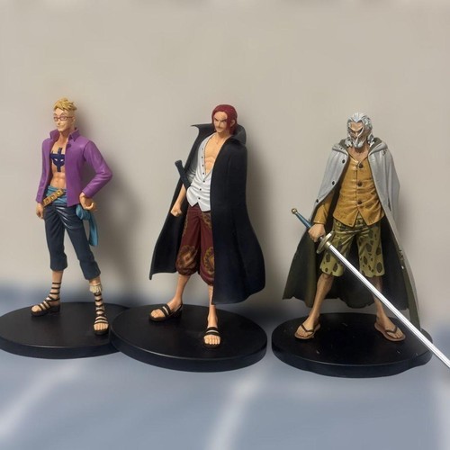 One Piece Figures - Marco, Shanks, Silvers Rayleigh 3 Figure Set Anime ...