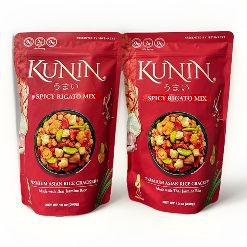 4-PACKS KUNIN Spicy Rigato Mix premium Asian rice crackers 20 Oz. each ...