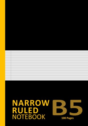 B5 Narrow Ruled Notebook Extra Narrow Ruled Lined Journal Pad 100 Pages ...
