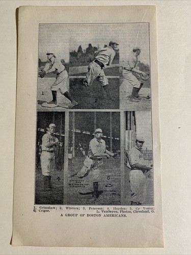 Boston Americans Cy Young Lou Criger G. Winter 1907 Baseball Team 4X6 ...