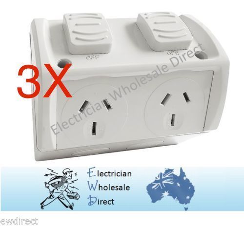 Weatherproof Double GPO Power Point Outlet 15 Amp 15A 240V | eBay