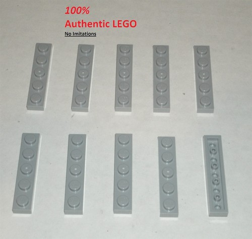 LEGO NEW 1x5 Light Bluish Grey Plate (10x) 6372029 Brick 78329 | eBay