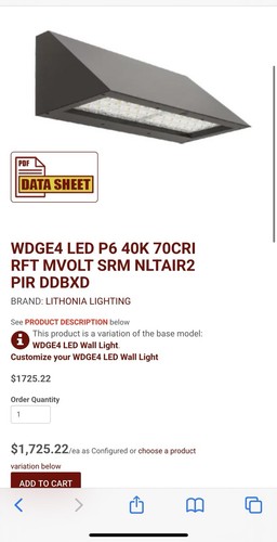 Lithonia WDGE4 LED P6 25k lumens 4000k | eBay