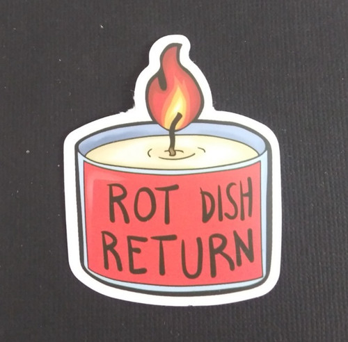 Rot Dish Return Burning Candle Sticker 2.25" x 1.75" (A) | eBay