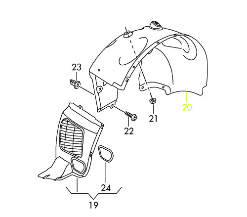 VW Volkswagen Touareg 11 - 16 OEM Fender Liner Splash Guard 7P6805977 ...