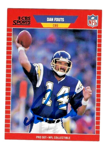 DAN FOUTS San Diego Chargers 1989 Pro Set CBS Sports SIGNED / AUTOGRAPH ...