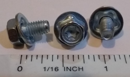 #10-32 x 3/8" Torx Hex Screws w/washer, Zinc-Plated, Camcar/Textron, 25 ...