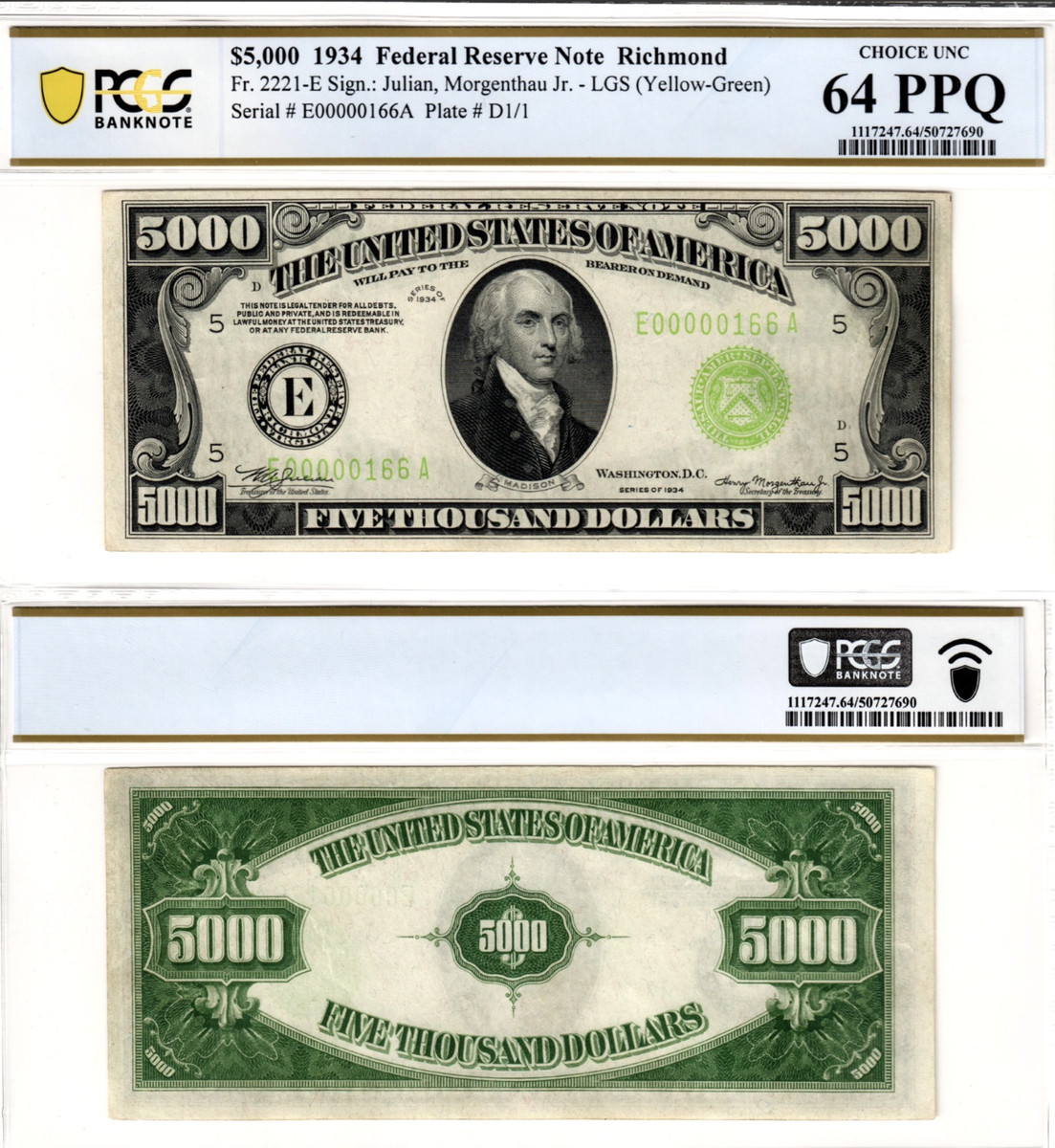 Banconota Da 5000 Dollari Del 1934