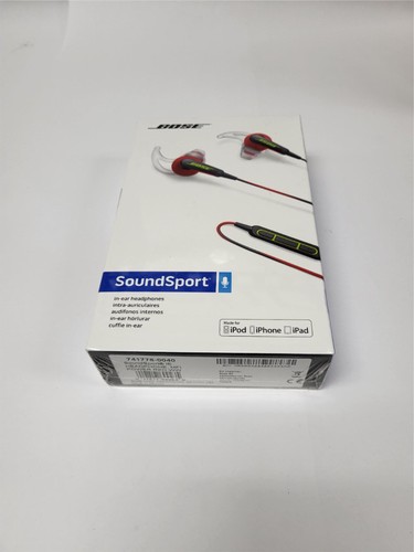 BOSE SoundSport in-ear headphones Wired Apple Controls Power Red- NEW ...
