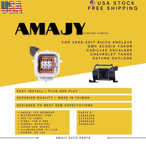 Backup Camera Replaces for 2009 to 2017 Buick Enclave GMC Acadia Saturn ...