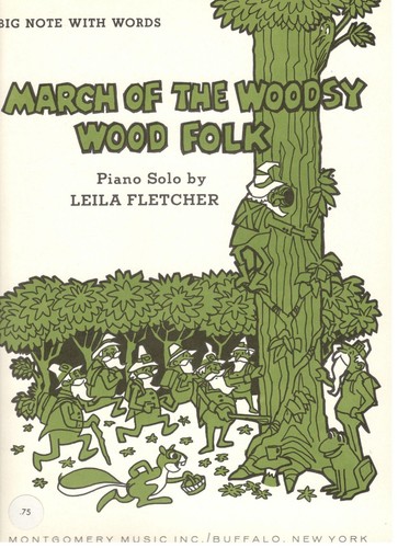 "MARCH OF THE WOODSY WOOD FOLK" SHEET MUSIC-PIANO SOLO-BIG NOTE WITH ...