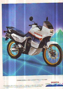 HONDA TRANSALP 583cc V twin MOTORCYCLE ADVERTISEMENT LAMINATED ORIGINAL ...