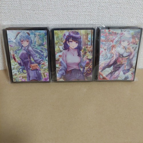 Genshin Impact Ganyu Raiden Shogun Kamisato Ayaka Card Sleeve 3 Type ...