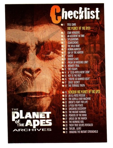 PLANET OF THE APES ARCHIVES BASE CARD 90 CHECKLIST | eBay