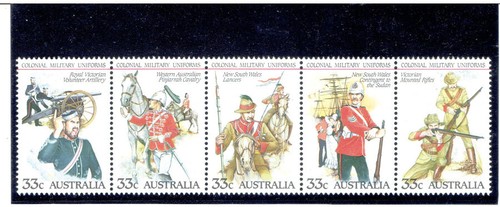 AUSTRALIA 1985 Colonial Military Uniforms (Strip of 5) CV $3.25 | eBay