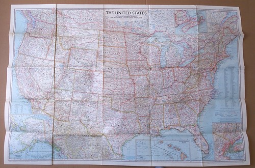 Map United States National Geographic 1956 | eBay