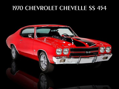 1970 Chevrolet Chevelle SS 454 Sign Lg. Size, 12x16: Classic in Red ...