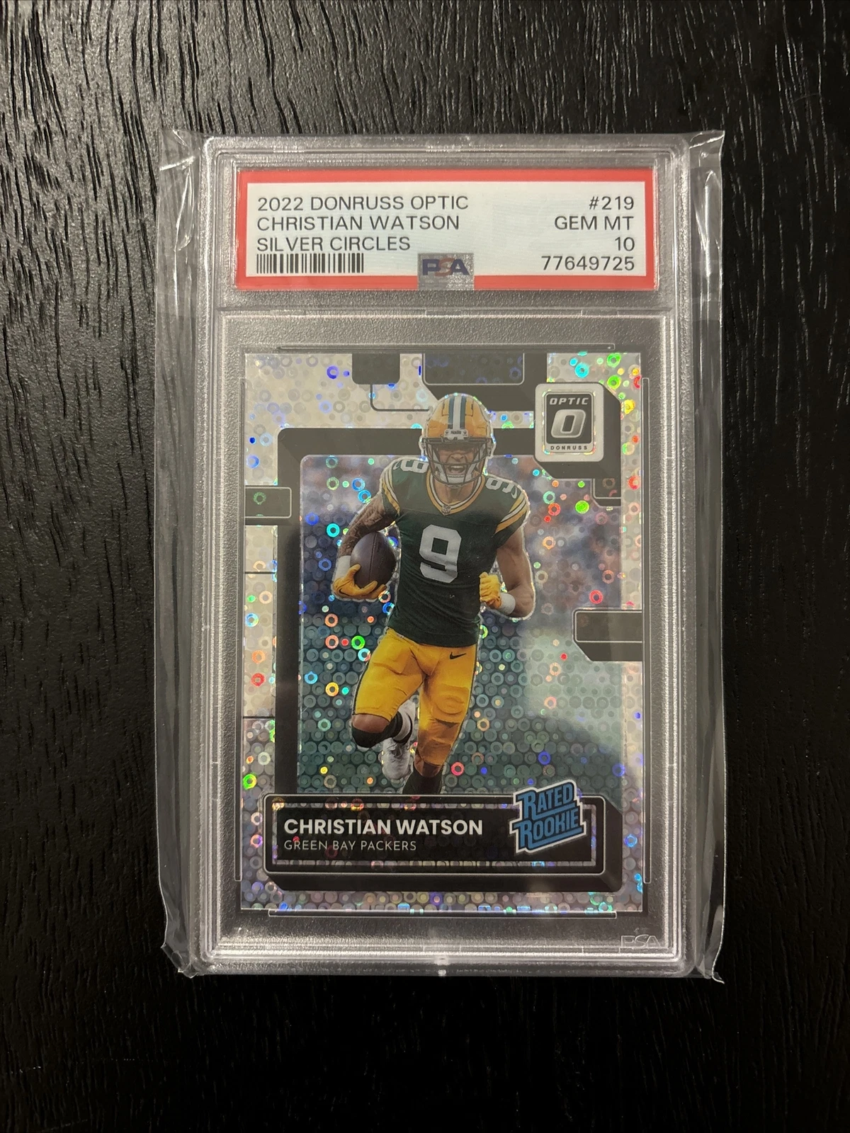 Christian Watson 2022 Optic #219 Silver Circles /125 Price Guide ...
