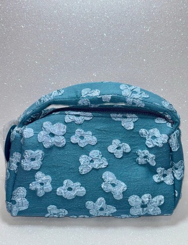 Ulta Beauty blue with blue flowers makeup bag/ cosmetic bag/ storage ...