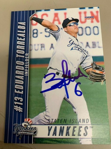 Eduardo Torrealba 2018 Signed Staten Yankees Team Card | eBay