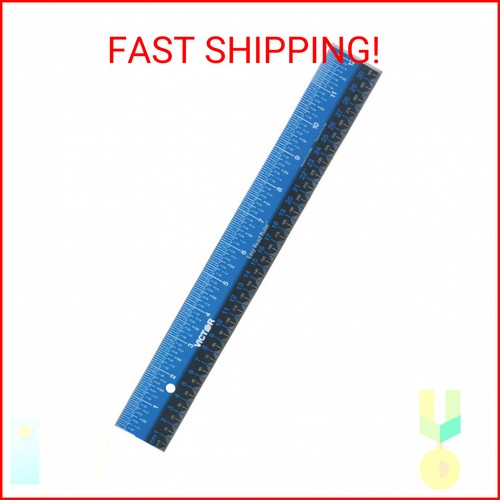 Victor Easy Read Stainless Steel Ruler, Standard/Metric, 12" Long, Blue ...