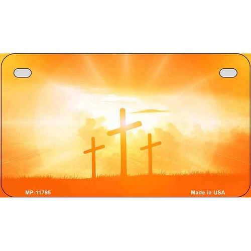 Three Crosses Sunset Novelty Metal Motorcycle Plate MP-11795 | eBay
