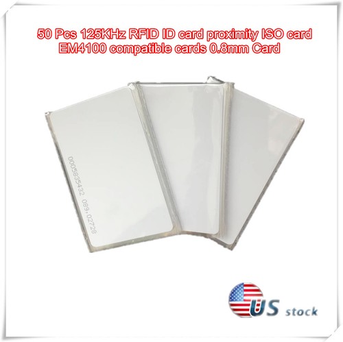 50 Pcs 125KHz RFID ID card, proximity ISO card, EM4100 compatible cards ...