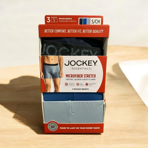 Men's Small 3-Pack Jockey Microfiber Stretch Stay Cool Tagless Boxer ...