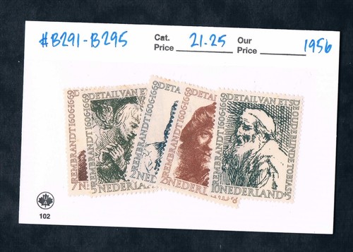 2/3 off $21.00 Scott Value - 1956 NETHERLANDS Rembrandt Art MNH NH UMM ...