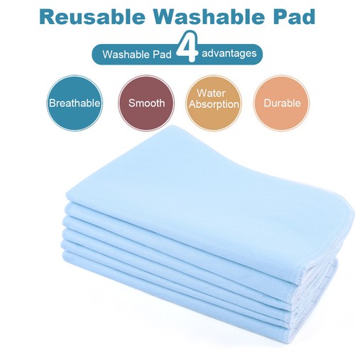 6 Washable Underpads Bed Reusable Pads Waterproof Incontinence Hospital ...