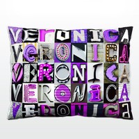 Personalized Pillow featuring the name ADRIAN in photos of sign letters ...
