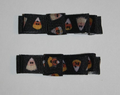 PAIR OF HALLOWEEN CANDY CORN HAIR CLIPS | eBay