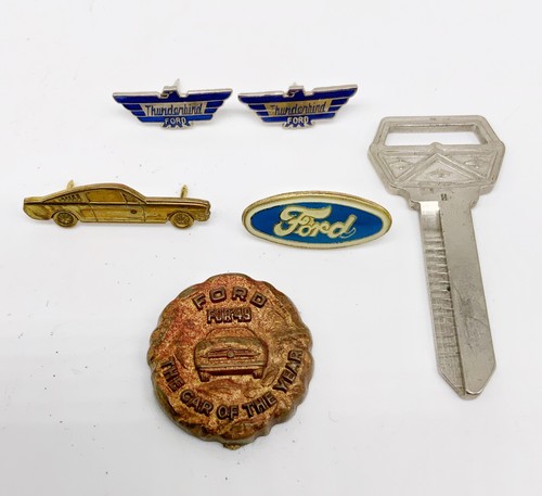 5 vintage Ford motor co. pins Mustang , Thunderbird , 1949 CAR OF THE ...