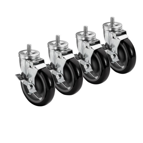 28-141S 6" Overall Large Triangle Heavy Duty Plate Casters with Side ...