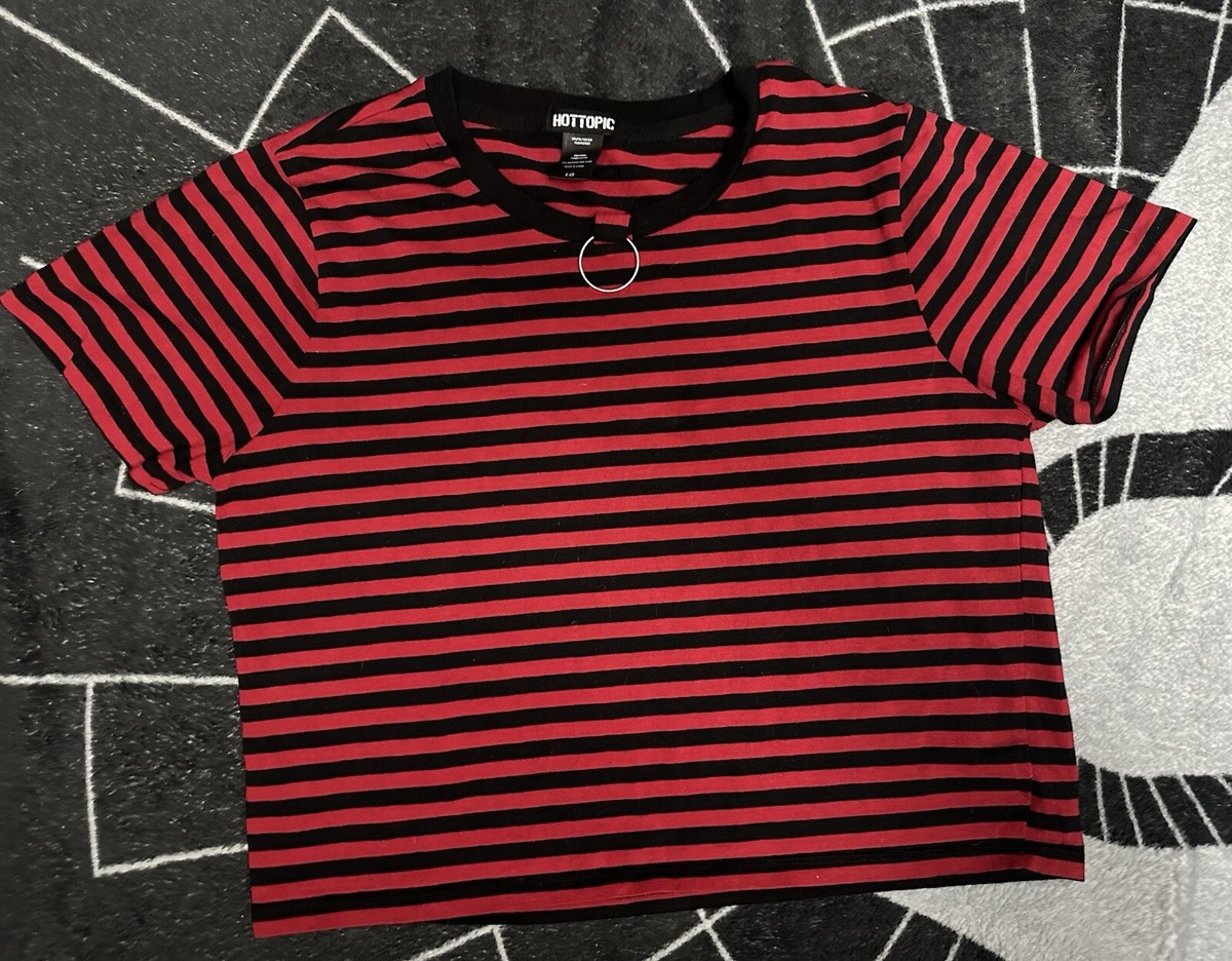 Camisa De Rayas Rojas Y Negras Camisa De Manga Larga A Rayas Rojas Y