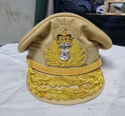 WW2 British Royal Navy Admiral Officer Khaki Hats Caps All Sizes | eBay