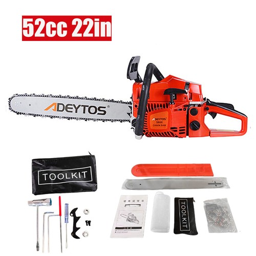52CC 22in Gasoline Chainsaw Powered Wood Cutting Engine Gas Crankcase ...