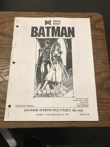 Data East BATMAN Pinball Machine Manual- good used Second Printing | eBay