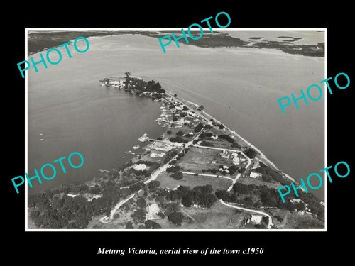 OLD LARGE HISTORIC PHOTO METUNG VICTORIA AERIAL VIEW OF THE TOWN c1950 ...